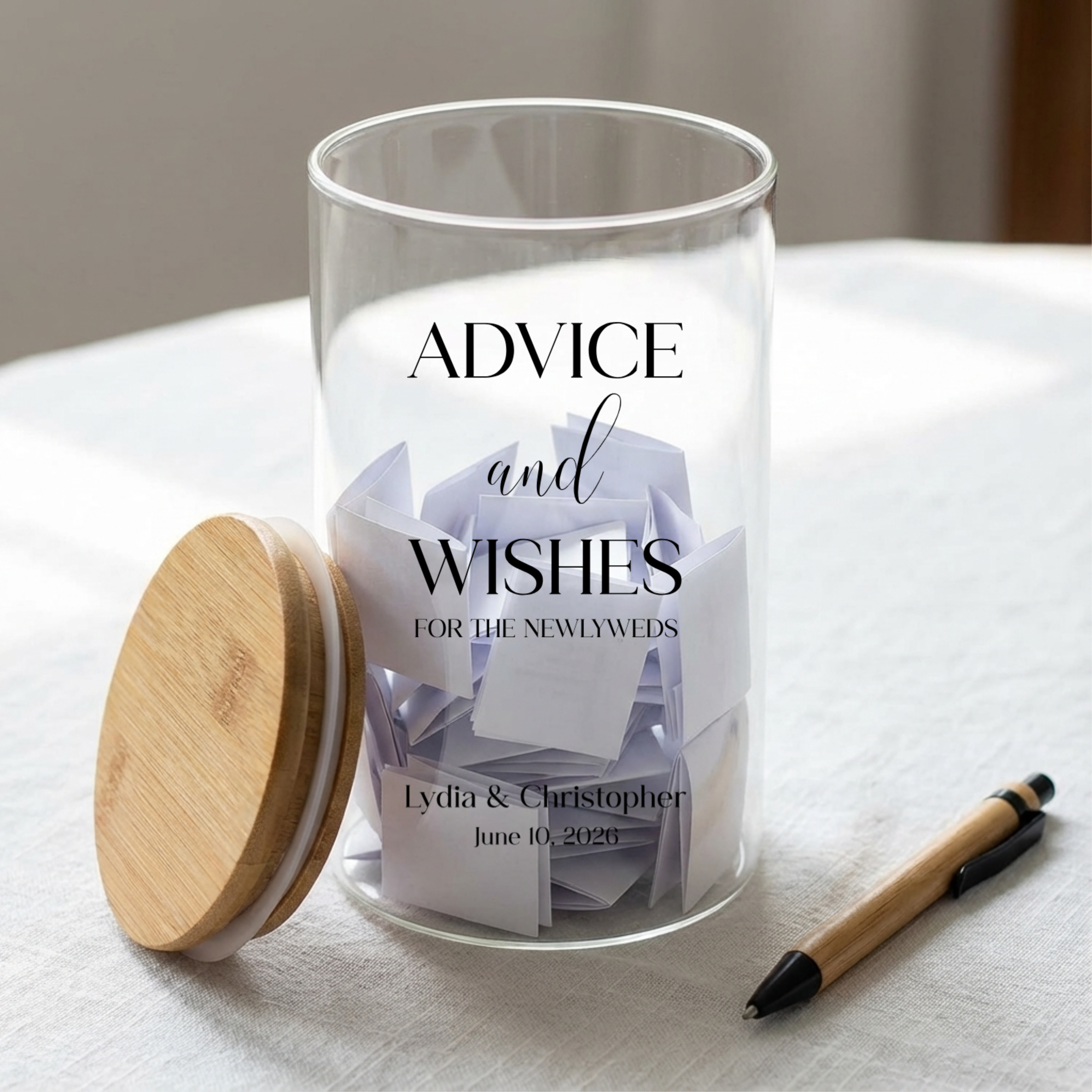 Custom Advice and Wishes Jar for Wedding – Personalized Guru